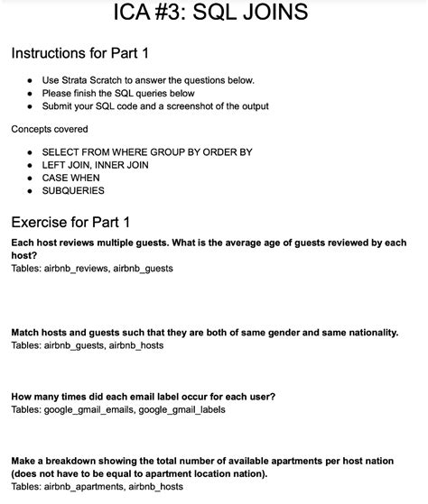 ica 3 sql joins instructions for part 1 use strata
