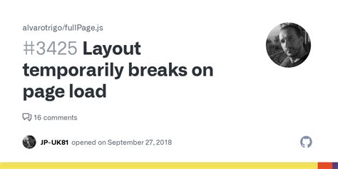 Layout Temporarily Breaks On Page Load · Issue 3425 · Alvarotrigofullpagejs · Github