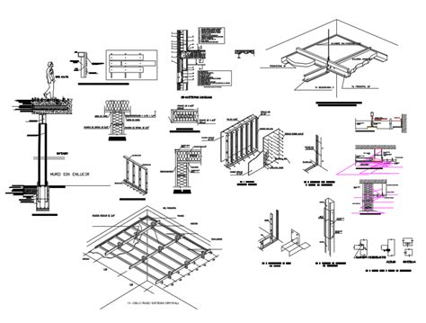 Foundation Plan And Constructive Structure Details With Column Cad Drawing Details Dwg File