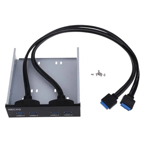 External 5 25inch Drive Bay USB 3 0 Front Panel Floppy Disk Bay 4 Ports Usb Bracket Cable For