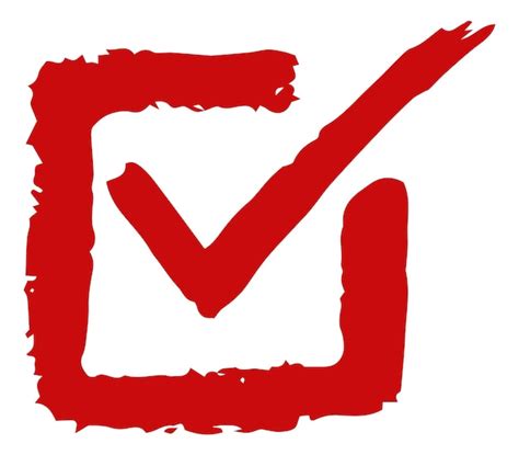 Premium Vector Doodle Check Mark Yes Icon Red Checkmark In Box Choice Tick Square Checkbox