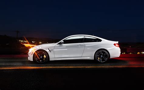 배경 화면 Bmw M4 쿠페 F82 흰색 자동차의 사이드 뷰 1920x1200 그림 이미지