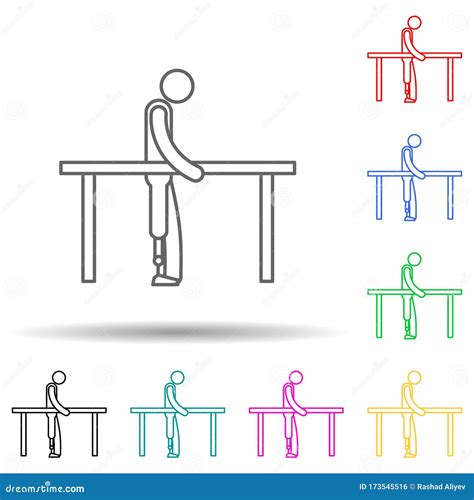rehabilitation multi color style icon simple thin line outline vector