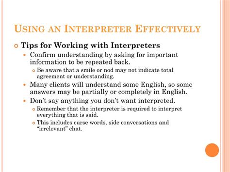 ppt working with an interpreter powerpoint presentation free