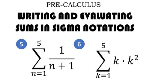 Writing And Evaluating Sums In Sigma Notation Youtube