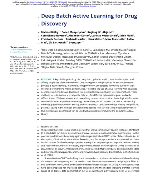 pdf deep batch active learning for drug discovery