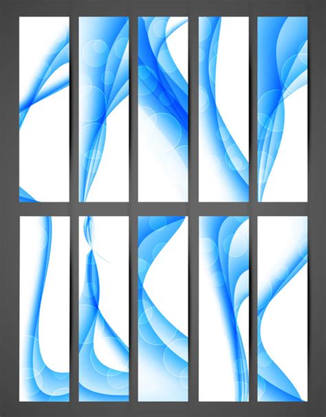 Abstract Blue Colorful Shiny Vertical Header Vector Set Vectors Graphic Art Designs In Editable