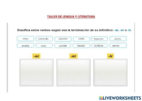 Verbo Interactive Activity For 3ero Live Worksheets