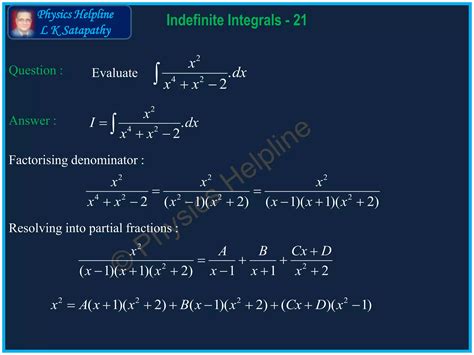 Indefinite Integrals Qa 21 Pptx Physics Science