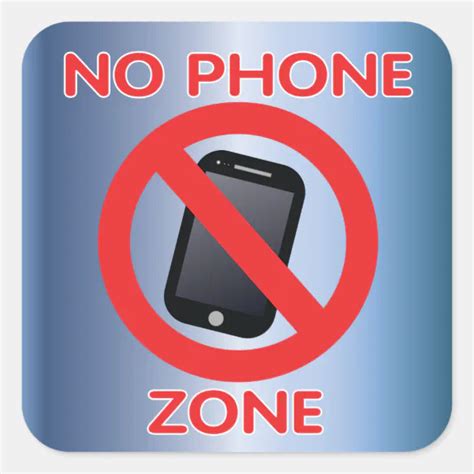 No Phone Zone Square Sticker Zazzle