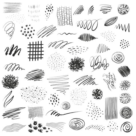 Colección De Vectores De Texturas Abstractas Dibujadas A Mano Vector Premium