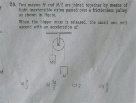 Two Masses M And M 2 Are Joined Together By Means Of Light Inextensible S