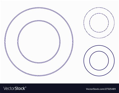 Double Round Frame Mesh Carcass Model Royalty Free Vector