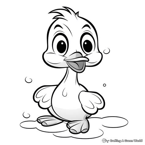 Yellow Duck Coloring Pages Free And Printable