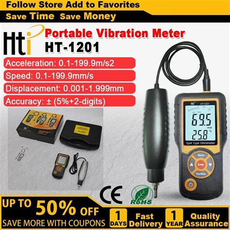 Hti Ht 1201 Portable Lcd Vibration Analyzer Tester Meter Vibrometer Gauge 0 1 199 9m S Digital