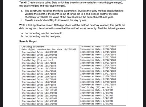 Solved Tasks Create A Class Called Date Which Has Three
