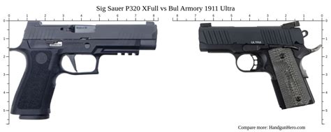 Sig Sauer P XFull Vs Bul Armory Ultra Size Comparison Handgun Hero