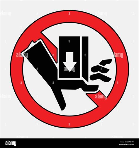 This Graphic Represents A Warning Sign Against Dropping Items It Features A Hand And An Object