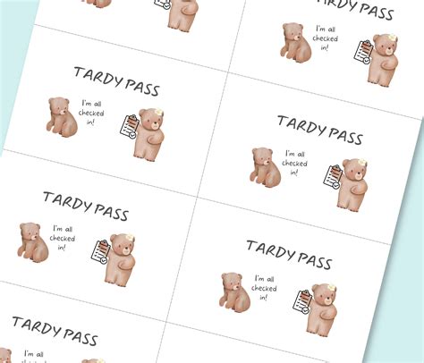 Health Office Tardy Bundle Cute Tardy Pass Health Office Sign In