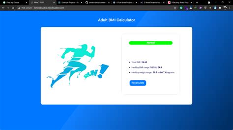 Github Mmohammadabdi React Bmi Calculator Calculating Bmi With Height And Weight Value