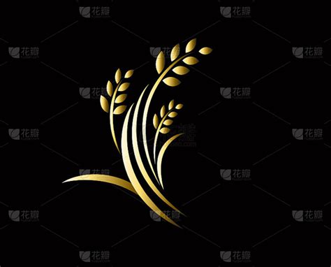 农业小麦模板矢量图标设计