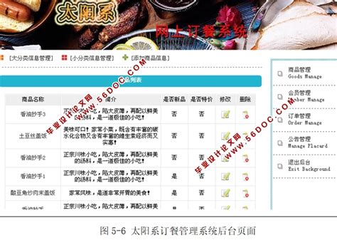 太阳系订餐管理系统的设计与实现 jsp mysql javaweb 56设计资料网