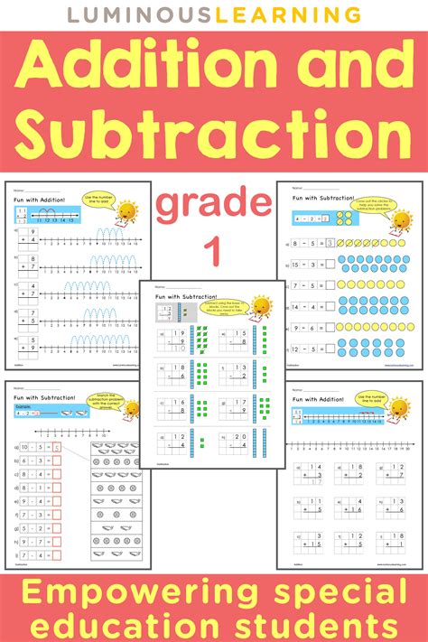 grade 1 addition and subtraction workbook making math visual math