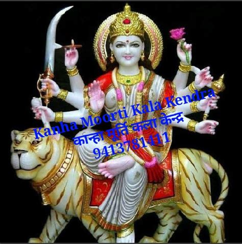 White Traditional Maa Jagdamba Marble Statue For Temple Size 4 Ft At