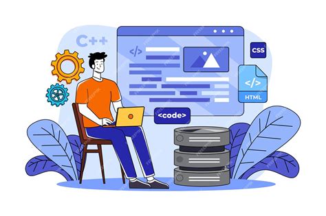 premium vector web coding illustration concept on white background