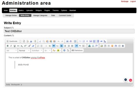 Ckeditor 4 Plugin Flatpress Wiki