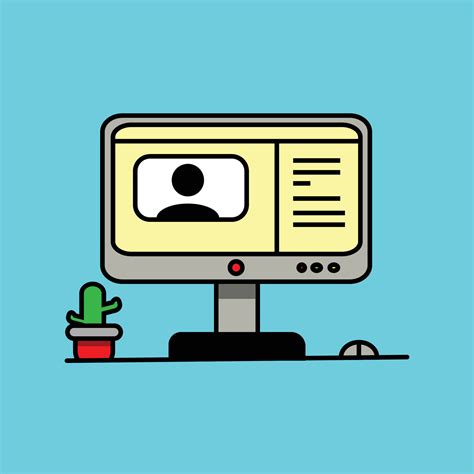 Modern Concept Illustration Of Monitor Computer Icon Line Art