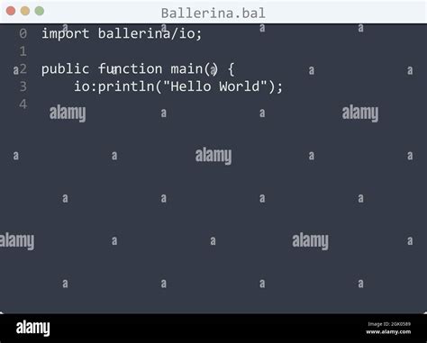 Ballerina Language Hello World Program Sample In Editor Window