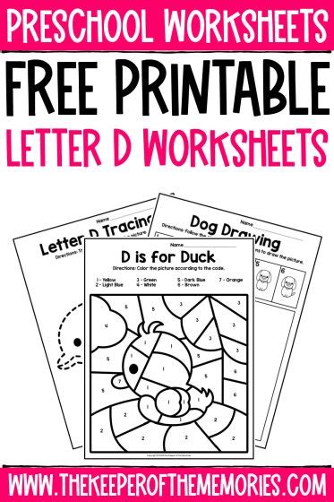 Free Printable Letter D Worksheets The Keeper Of The Memories