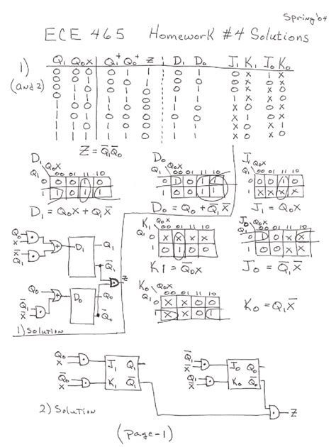 Solutions To Homework 4 On Digital Systems Design Ece 465 Docsity