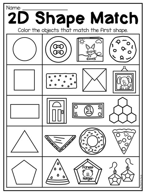2d And 3d Shape Identifying Assessment Sheet