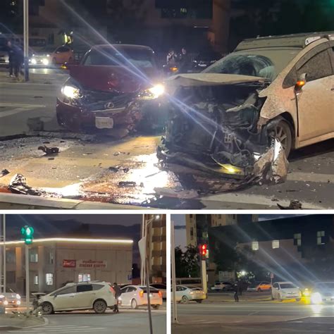 Дорнод Өнөөдөр 21 цагийн үед БТСГ Люкс зочид буудлын урд уулзварт гурван автомашин мөргөлдсөн