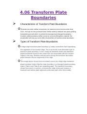 Transform Plate Boundaries Docx Transform Plate Boundaries Characteristics Of