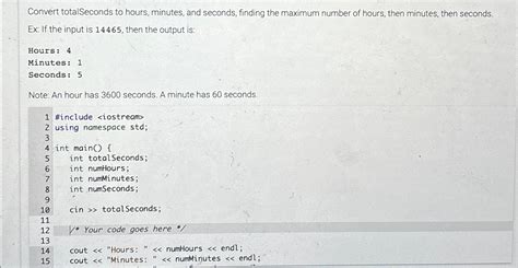solved convert totalseconds to hours minutes and seconds