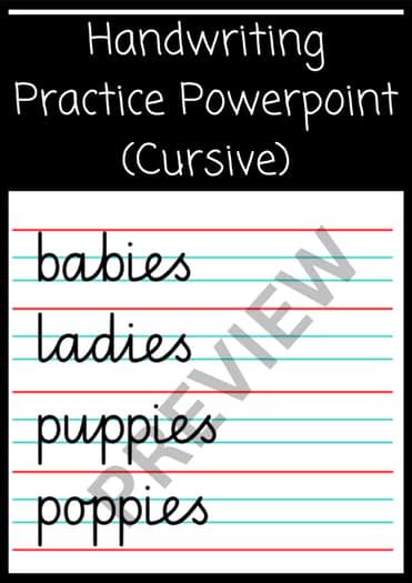 Handwriting Practice Powerpoint Cursive [49 Slides] By Resourceful Scribbles