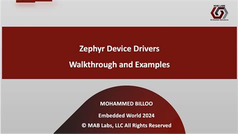 Embedded World 2024 Zephyr Device Driver Model — Mab Labs Embedded Solutions
