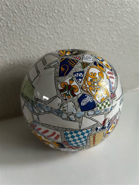 Vintage Antoni Gaudi Style Mosaic Ball Vase Etsy