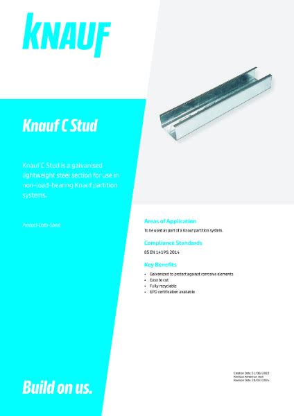 Knauf C Stud Data Sheet Nbs Source