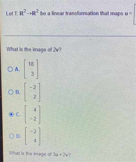 Solved Let TR R Be A Linear Transformation That Maps U What Chegg