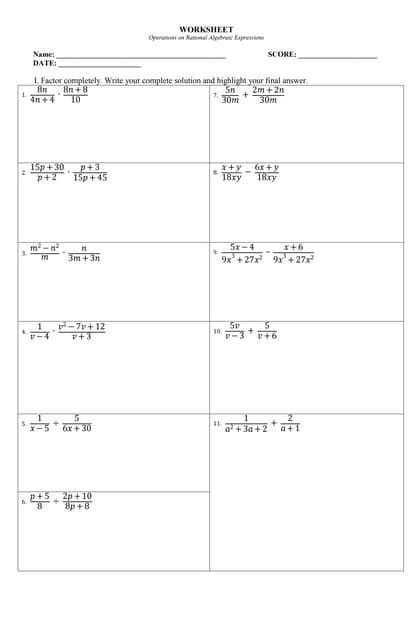 Factoring The Sum And Difference Of Two Cubes Worksheet Pdf