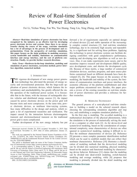 Pdf Review Of Real Time Simulation Of Power Electronics