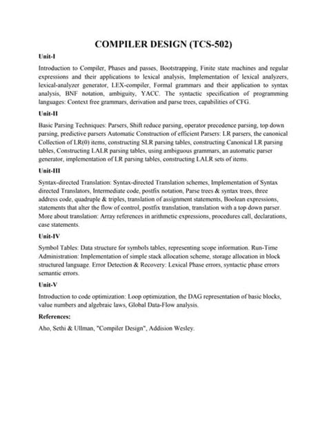 Compilerdesign Doc Programming Languages Computing