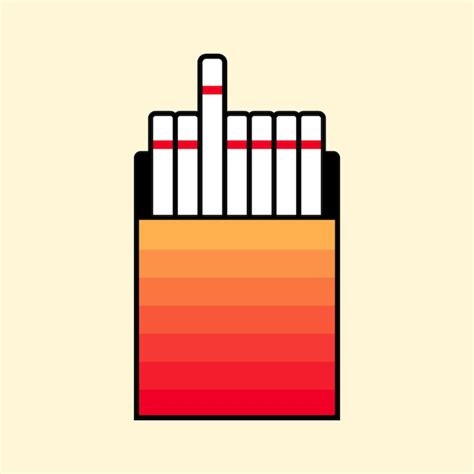 Premium Vector White Cigarette With Red Stripes In A Container With