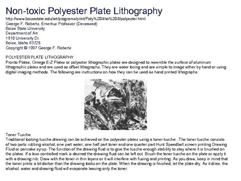 Pronto Plates Polyester Plate Lithography Is A Much
