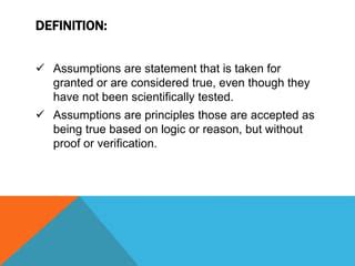 Presentation On Assumptions Pptx
