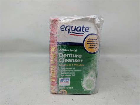 Lot Of 2 Equate Antibacterial Denture Cleanser Mint Fresh Flavor